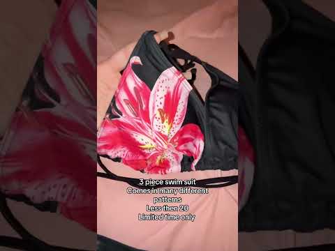 🚨SALE🚨 Women's Floral Print Halter Bikini Set, Casual Tie Back Contrast Mesh Swim Top & Tie Side