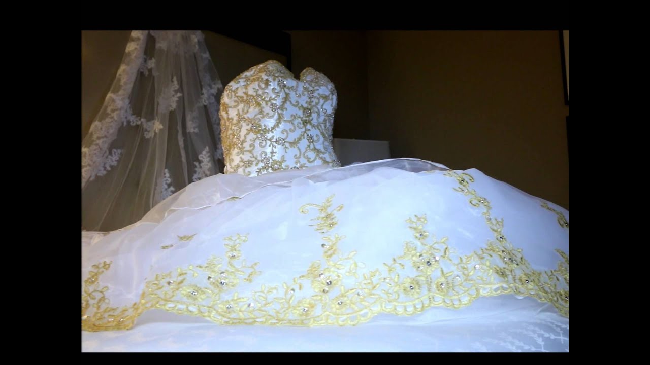 Affordable Custom made Cinderella Wedding dress 2015