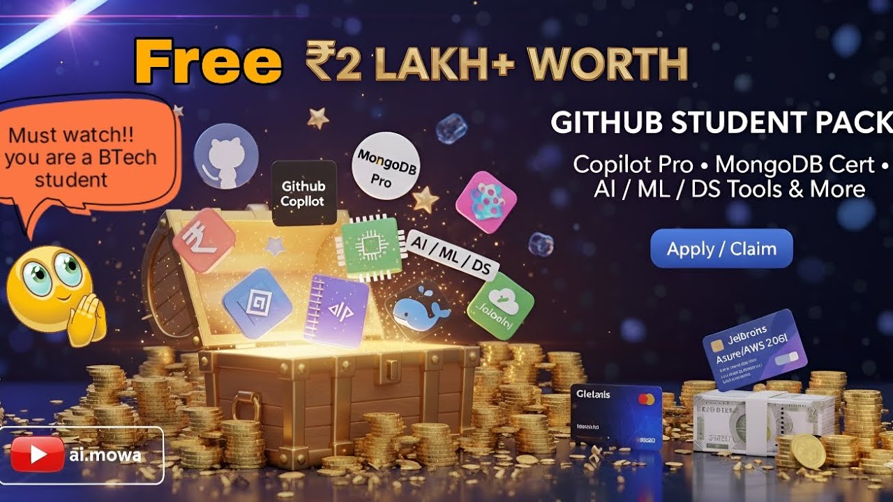 How to Apply for GitHub Student Developer Pack (2025) | Get ₹2 Lakh+ Free Tools & Benefits mowa🎉