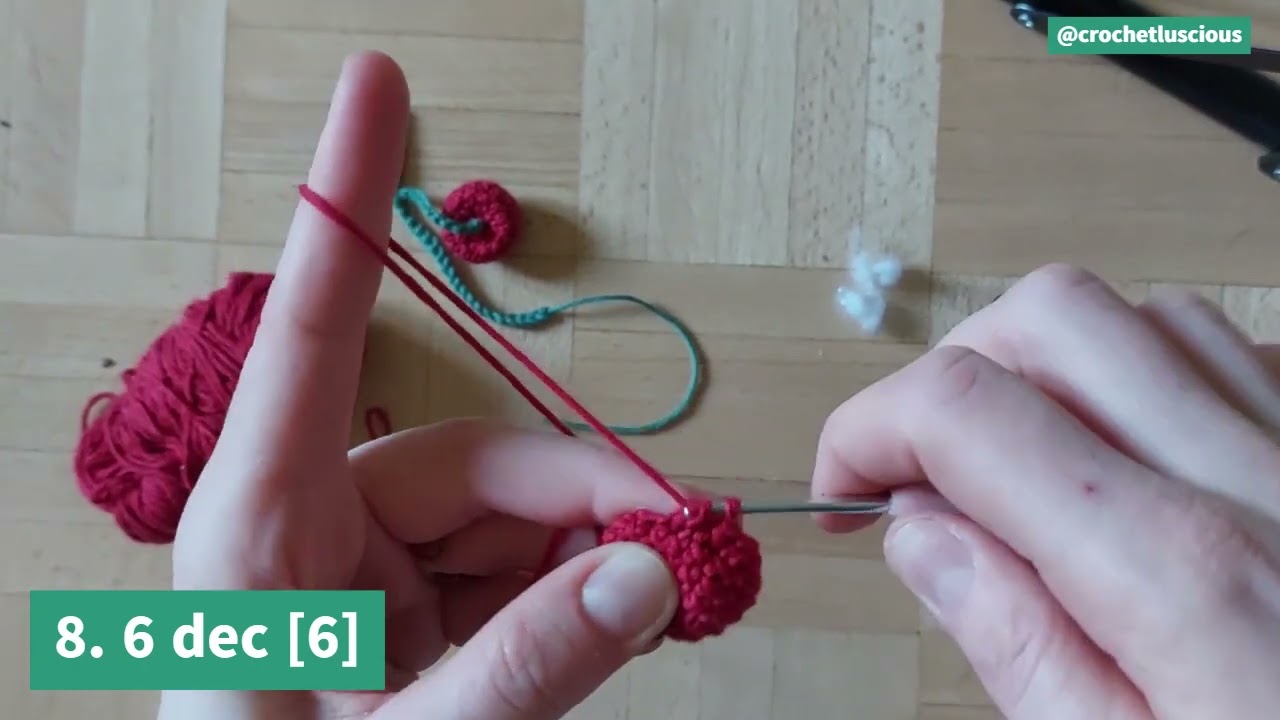 Cherry ornament ‐ crochet tutorial & pattern