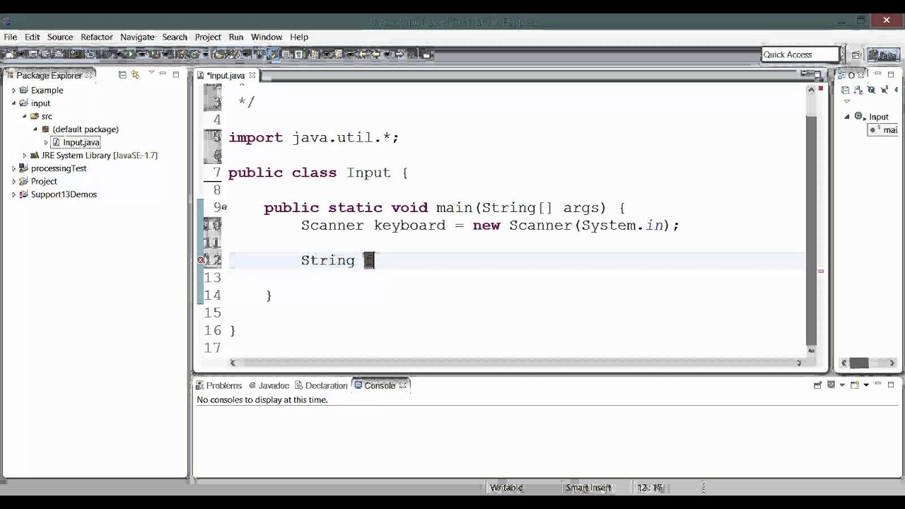 Using a Scanner to Read in a String
