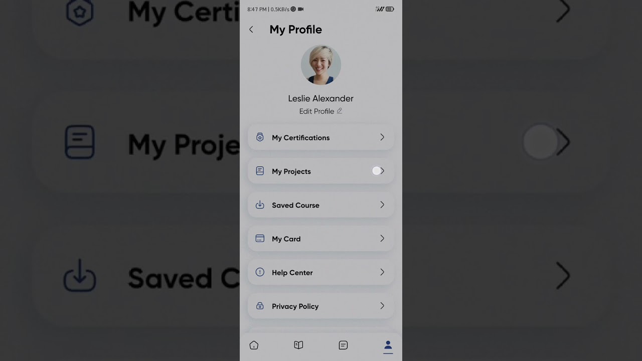 mockup e-learning mobile app #design #figma #behance #flutter #mobileapp