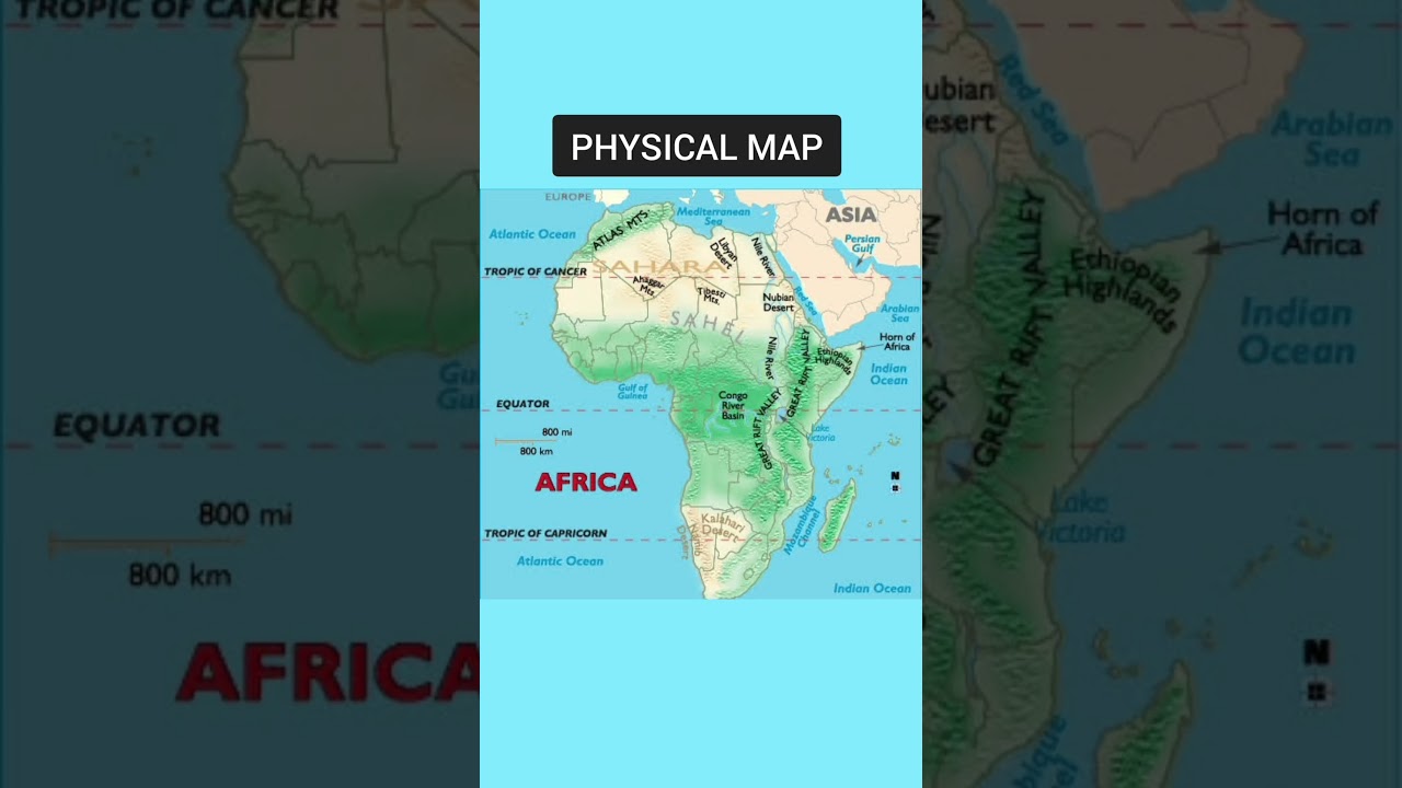 physical map of Africa