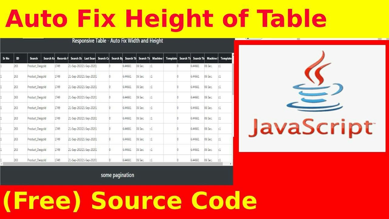 Ep62 - Auto Height Responsive Table - JavaScript Project Source Code