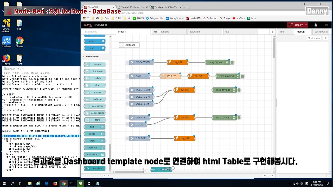 Node-Red : SQLite Node - DataBase