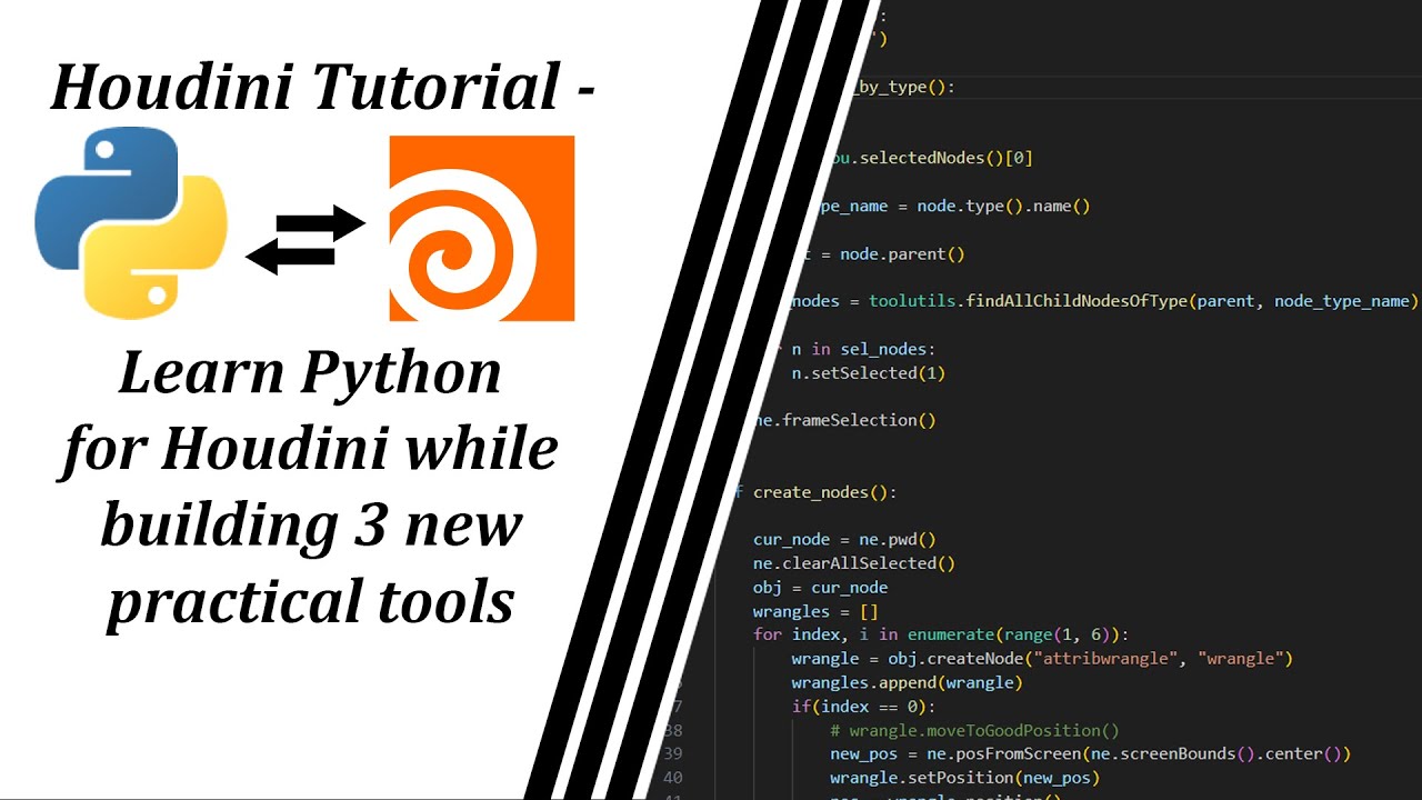 Houdini Python tutorial: Learn python for Houdini from scratch while building 3 practical tools