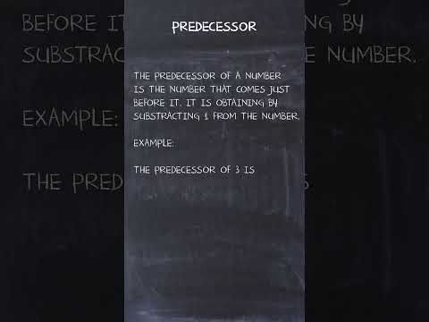 Understanding Predecessors in Mathematics | Simple Explanation and Examples #mathbasic #predecessor