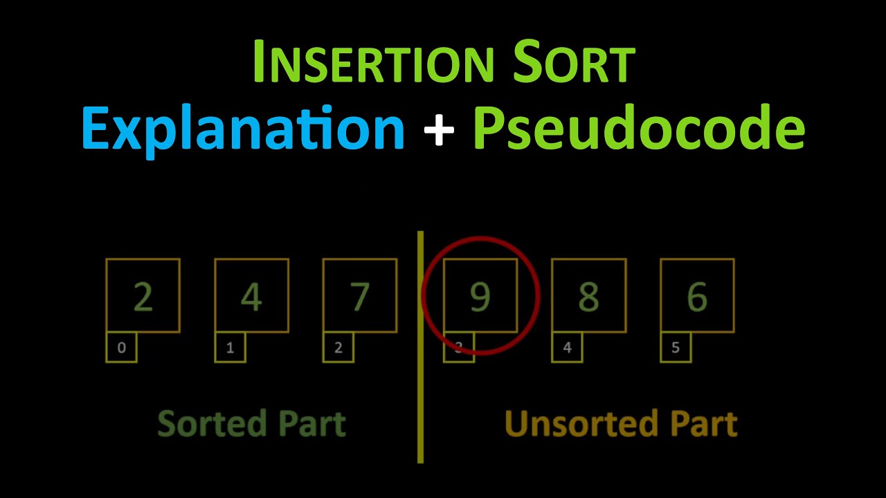 Insertion Sort - Explanation + Pseudocode