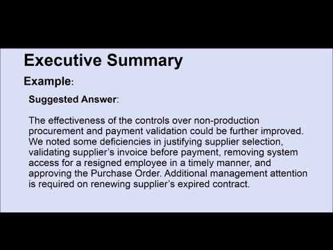 Write Highly Effective Internal Audit Report- Executive Summary