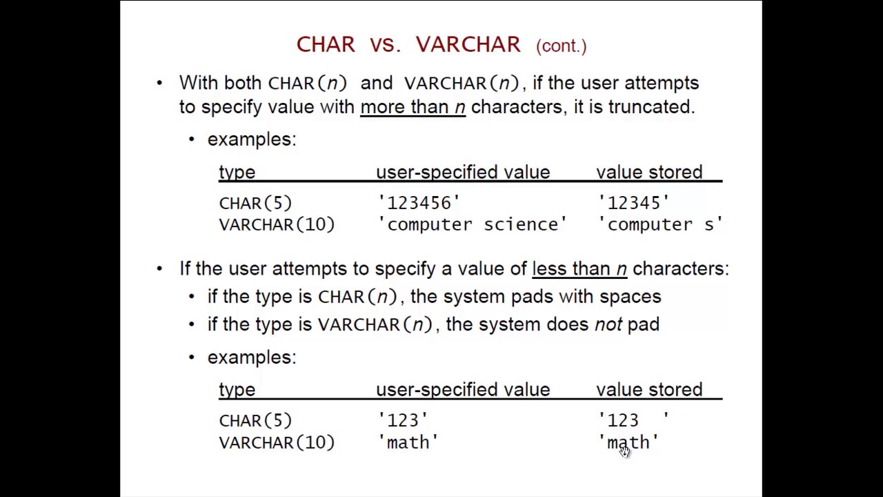 SQL: Data Types; Creating Tables and Inserting Rows