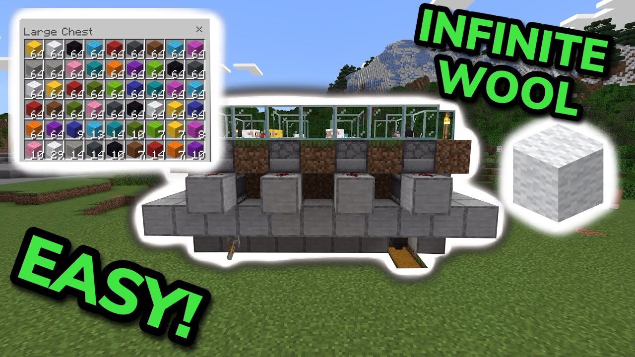 BEST 1.21 AUTOMATIC WOOL FARM TUTORIAL in Minecraft Bedrock (MCPE/Xbox ...