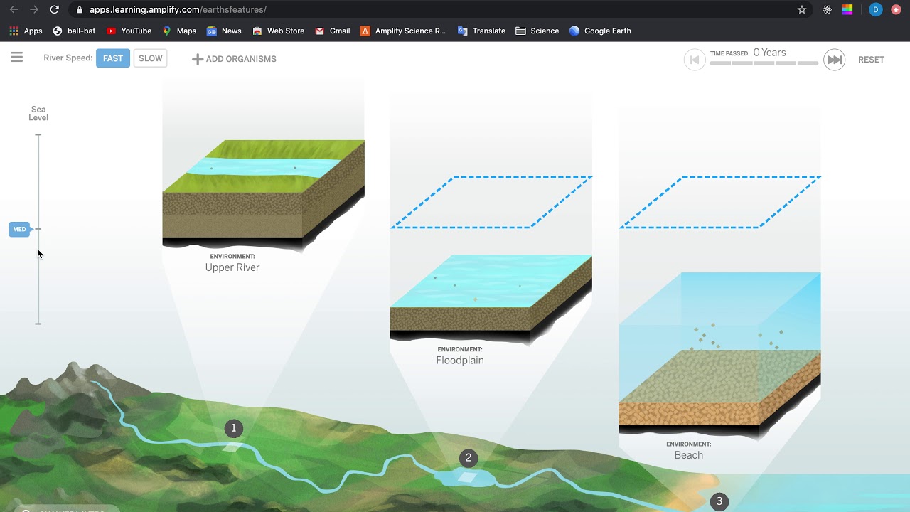 Earth's Features Computer Simulation