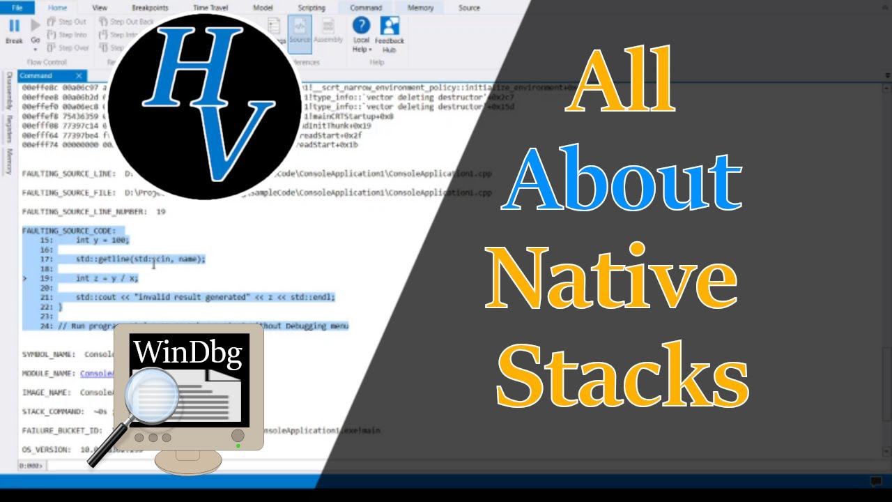 C and C++ Stacks looking like gibberish ? All about native stacks using WinDBG