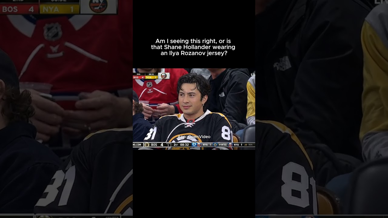 Shane Hollander seen wearing Ilya Rozanov's jersey!