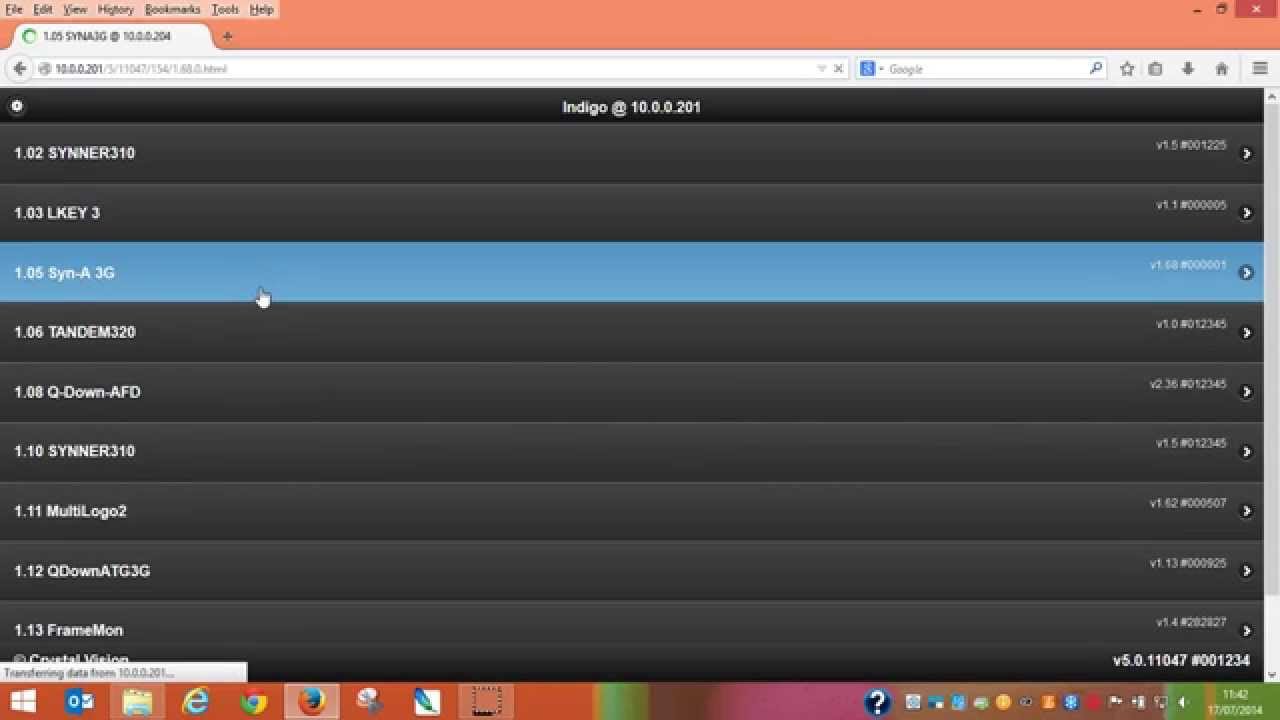 Engineering video demo for the VisionWeb web browser control software