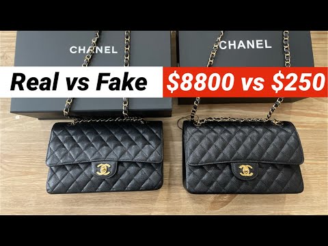 Chanel Classic Flap Medium Caviar Gold Hardware – Real vs. Fake! Full Side-by-Side Comparison 🔍