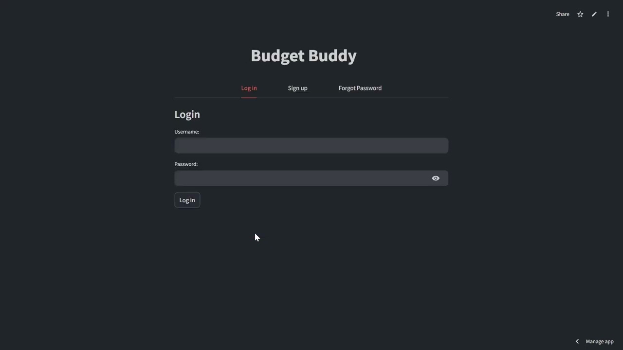 BudgetBuddy: Demo
