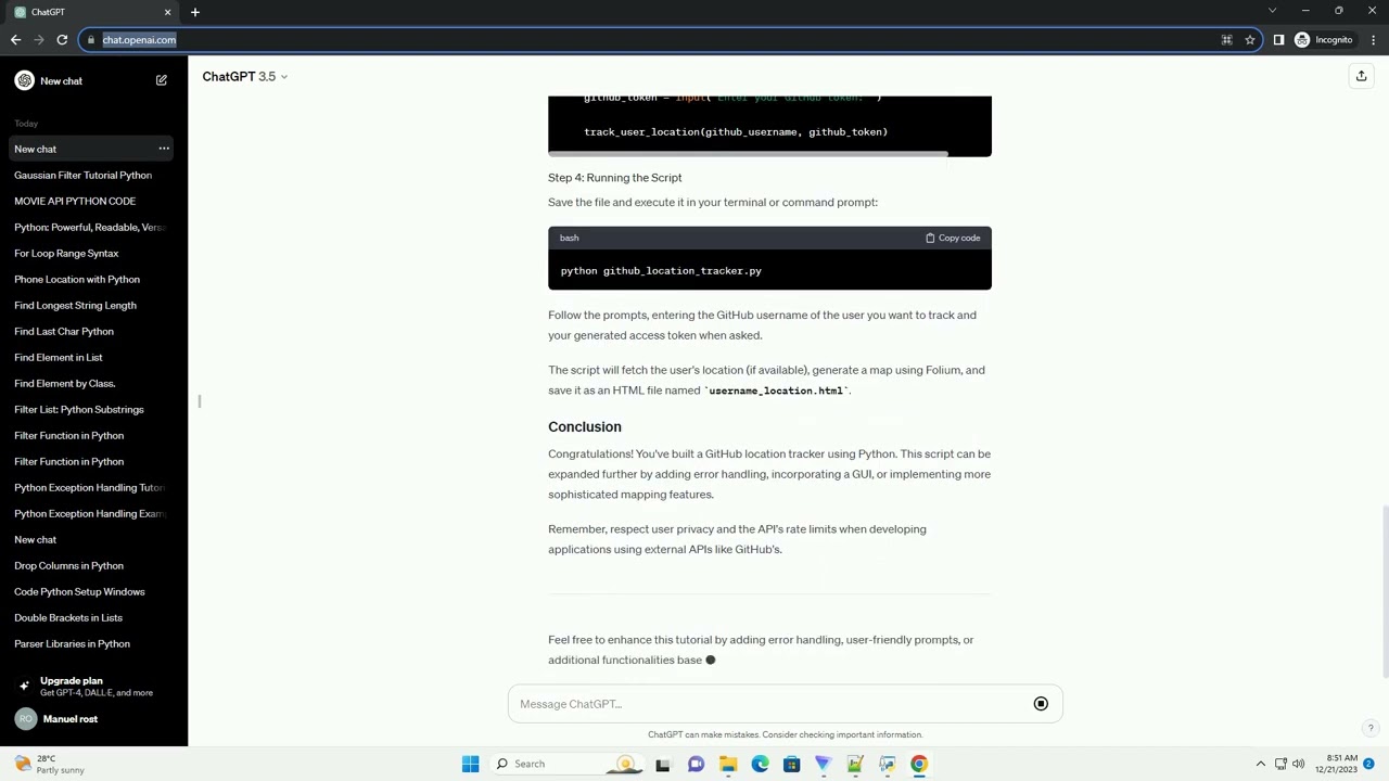 github location tracker python