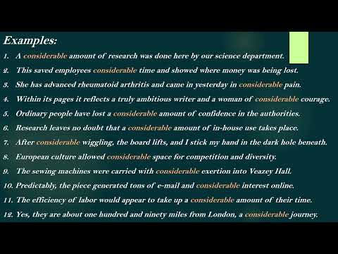 Considerable Meaning with Examples