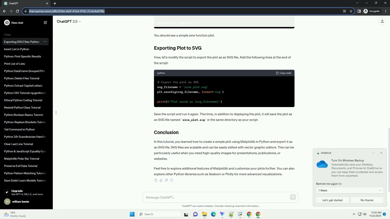 Exporting SVG files from plots created in Python