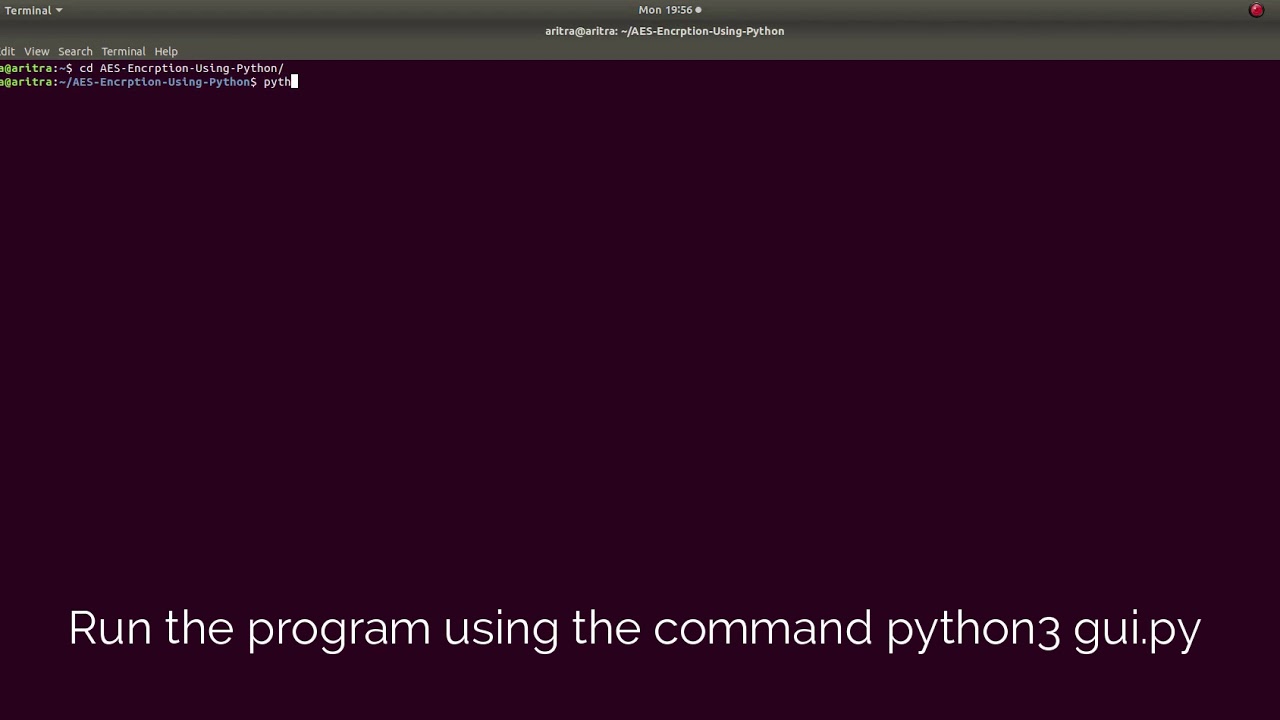 128 bit AES encryption using python.