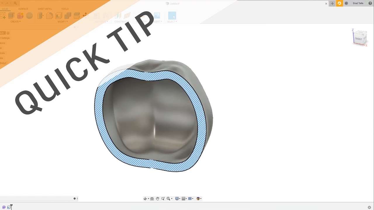 Autodesk Fusion 360 | QUICK TIP: Form to Solid to Shell