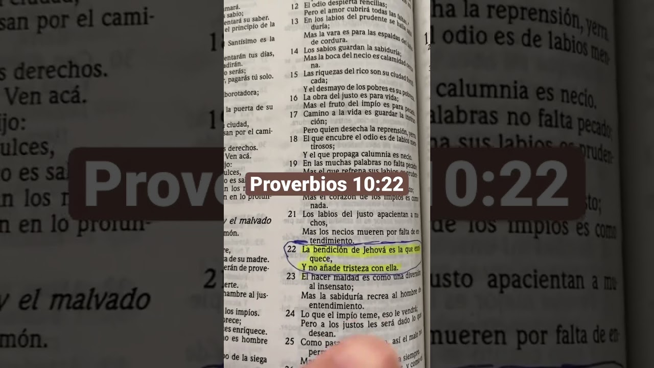 La bendición de Dios es la que enriquece. Proverbios 10:22