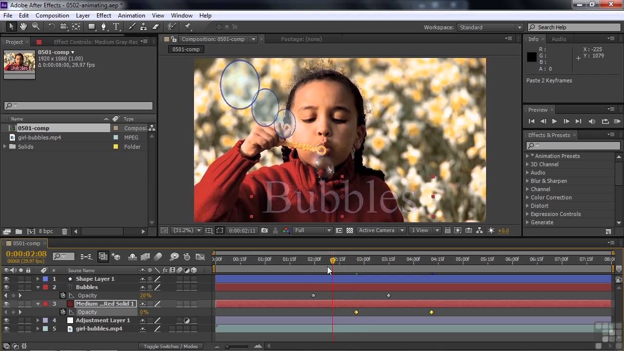 Adobe After Effects CS6 Tutorial | Animating Transform Properties With Key Frames