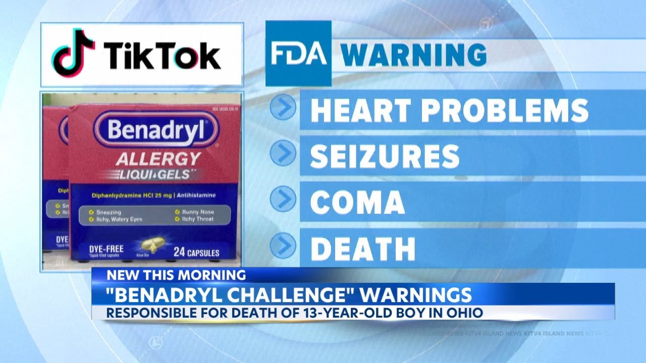 A 13-year-old boy from Ohio dies after attempting a Benadryl challenge from Tik Tok