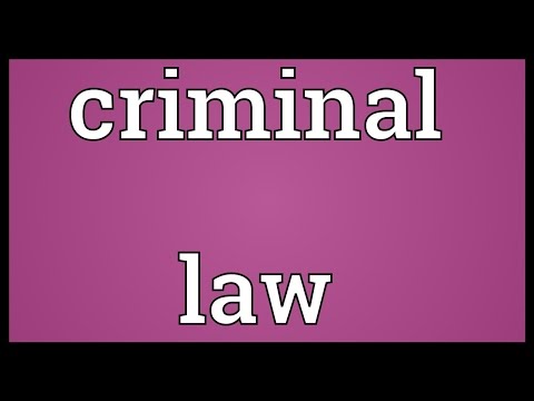 Criminal law Meaning