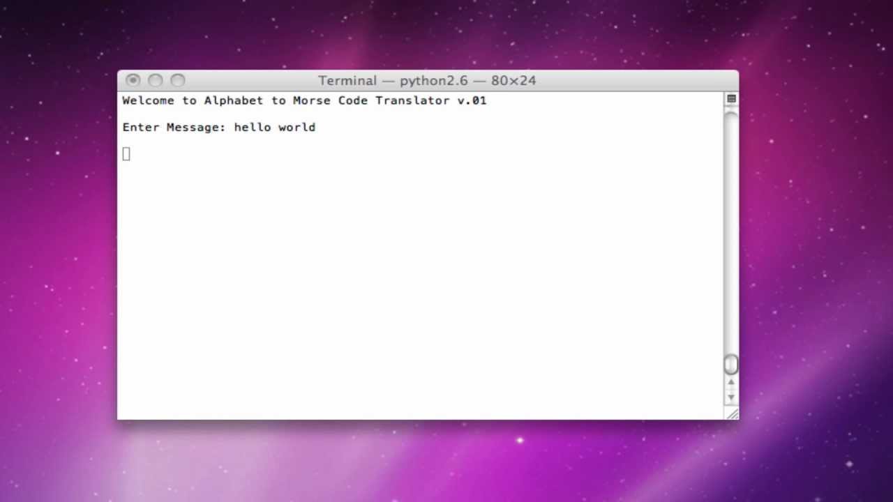 Morse Code Hello World in Python