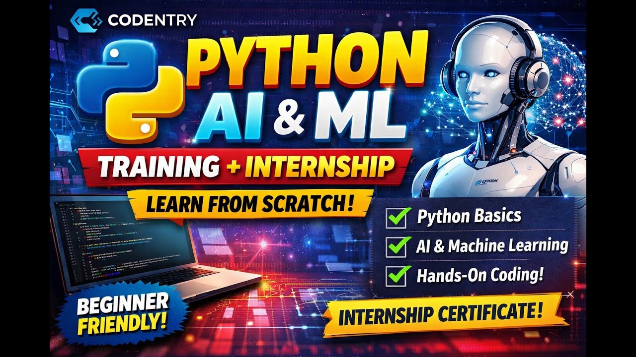 Python AI & ML Training + Internship | Complete Python Basics for Beginners | 1 | Codentry