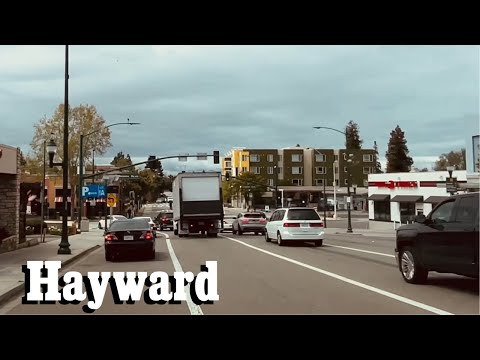Hayward California - Driving Across Downtown