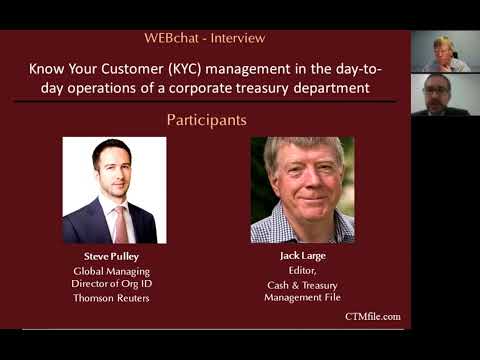 Know Your Customer (KYC) management in the day-to-day operations of a corporate treasury department