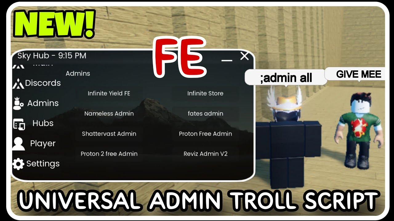 [ FE ] Universal Admin Trolling Script - ROBLOX SCRIPTS - Super OP Trolling Script