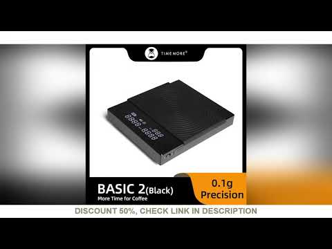 TIMEMORE Store Black Mirror Basic+2 Plus New Up Digital Coffee Food Kitchen Scale With Time USB Lig