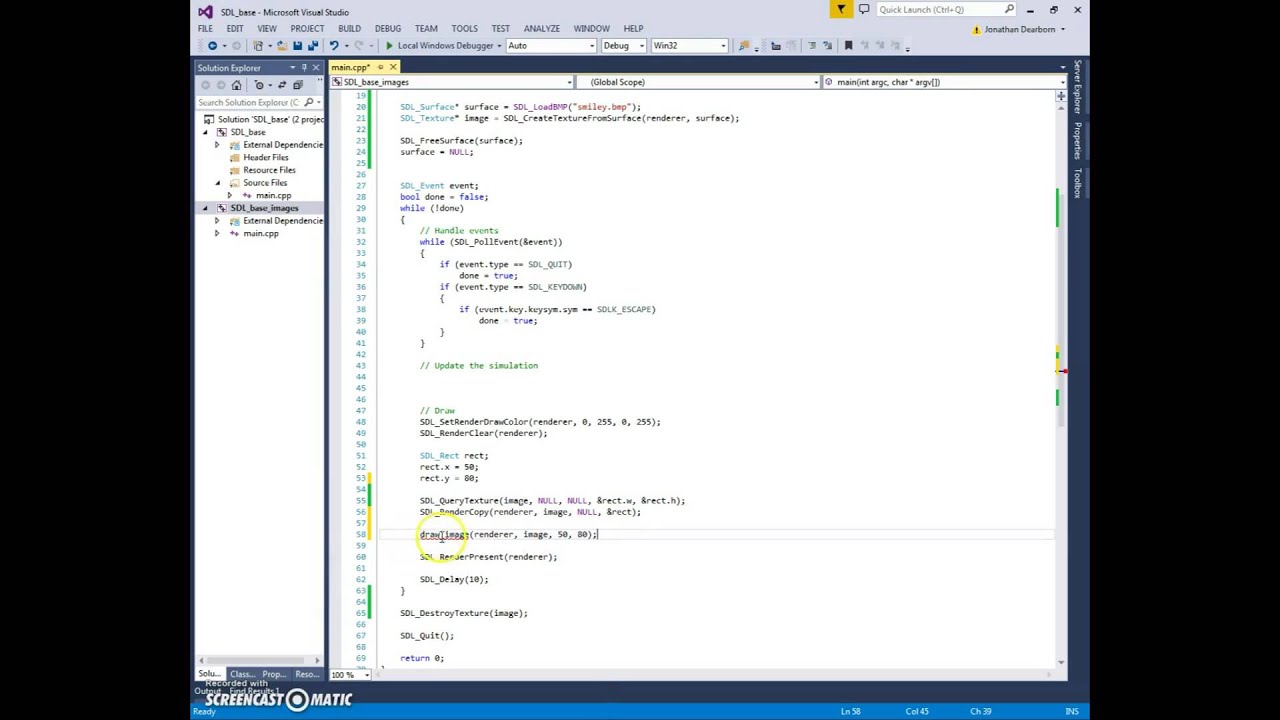 SDL rendering a bitmap