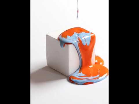 Pouring Paint on a Cube #art #artwork #artist #artgallery #