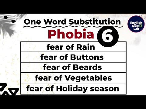 Phobias- 06 | One Word Substitution