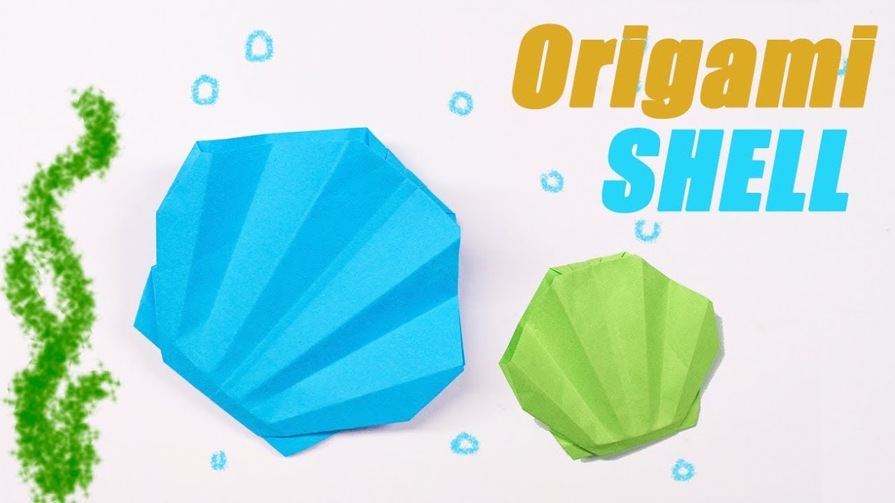 Easy origami paper Shell - Cute origami - Casca de origami