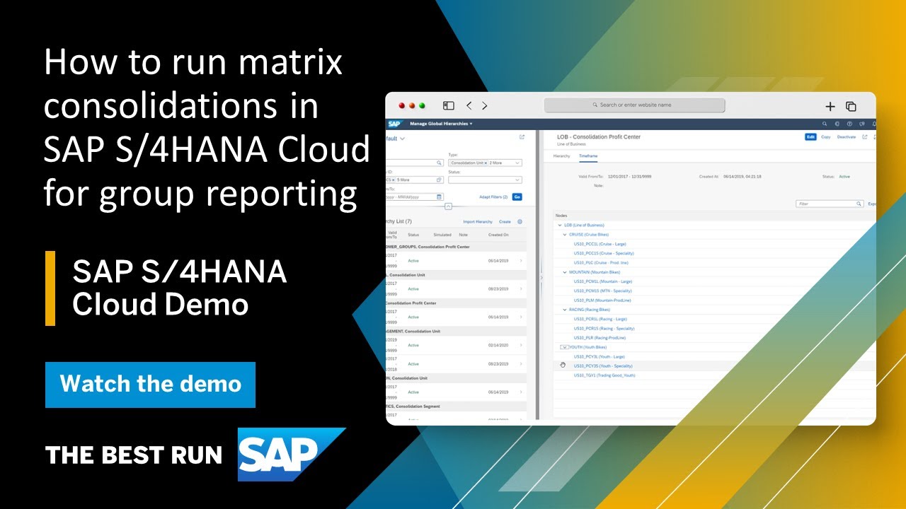 SAP S/4HANA for Group Reporting: Matrix Consolidations  | Overview Demo