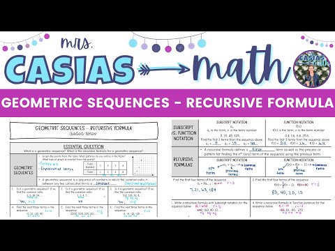 Geometric Sequences - Recursive Formula | Algebra 1 Lesson
