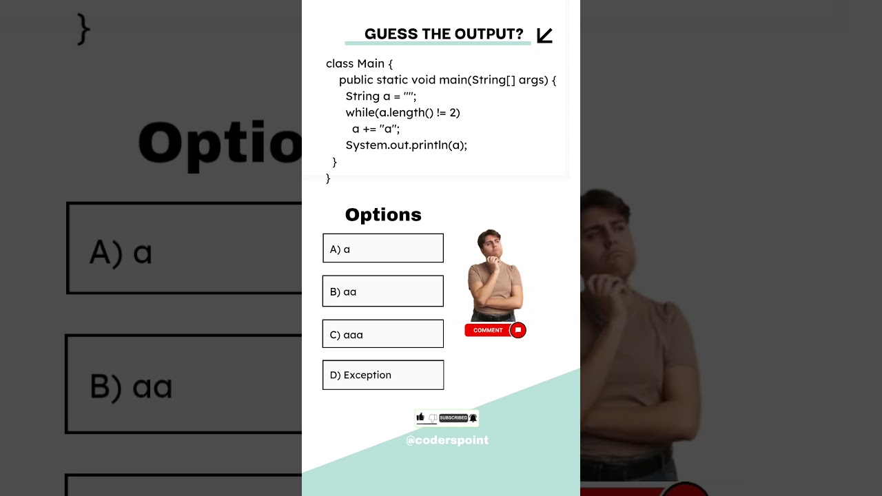 Day 30 java mcq question | java interview questions | java basic programming #javacoding #java #code