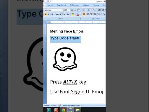 Melting Face Emoji in MS Word #subscribe #computerthecourse #msword