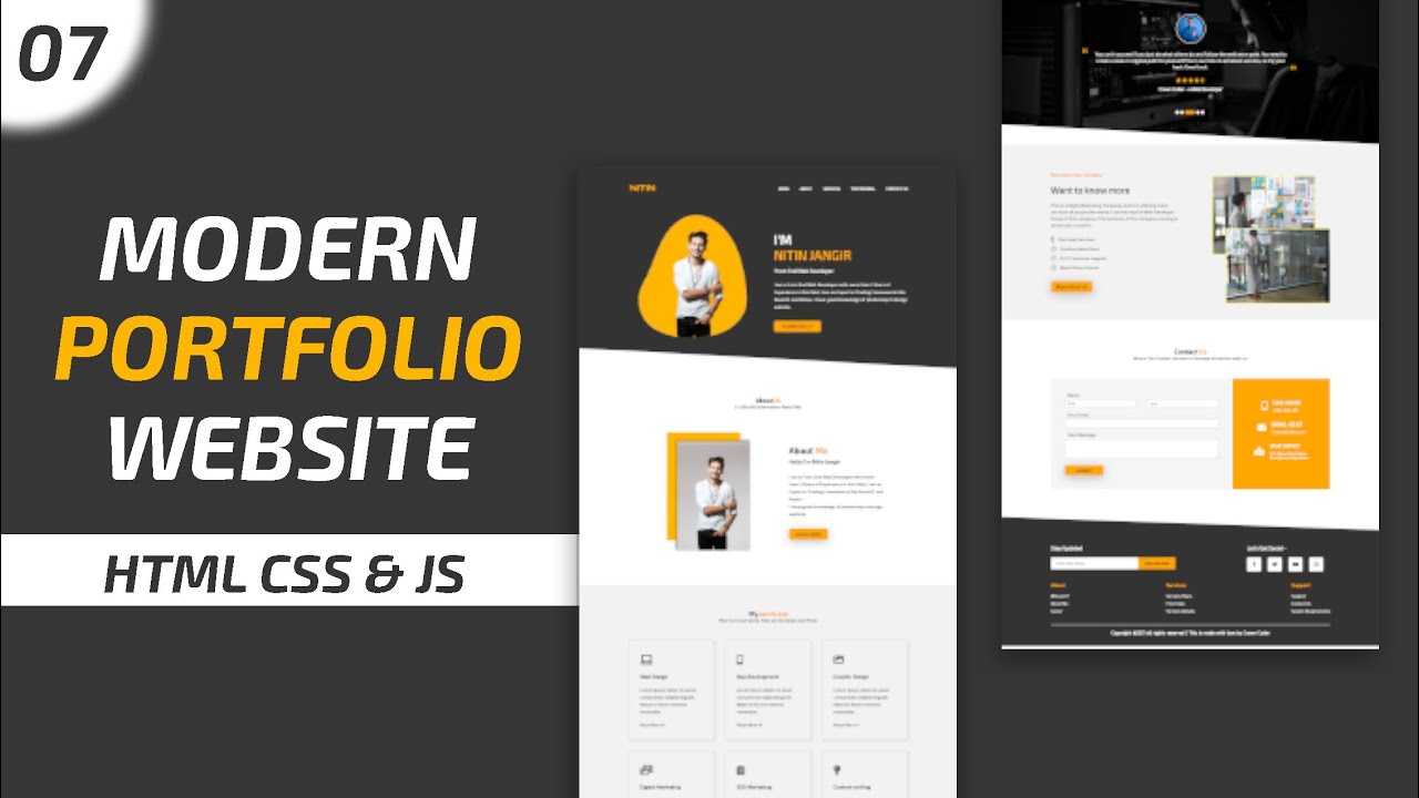 #7 How to Create a Portfolio Website using Html, Css and JavaScript | Crown Coder