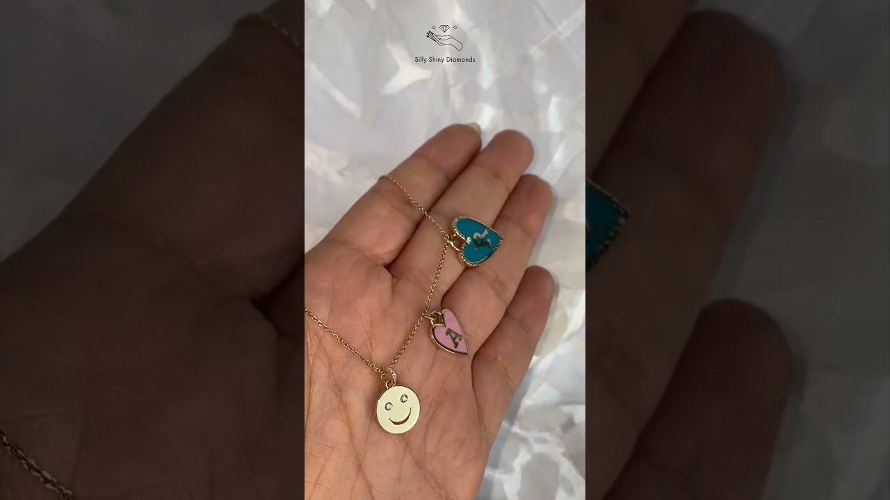 GUMBO HEART PERSONALIZED INITIAL ENAMEL HEART WITH HEARTS FRAME