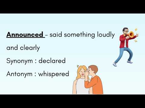 Word meaning : Chuckled, Nervous, Nonsense, Downstairs, Starry, Announced, Soared, Neighbourhood,