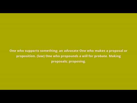 what is the meaning of proponent