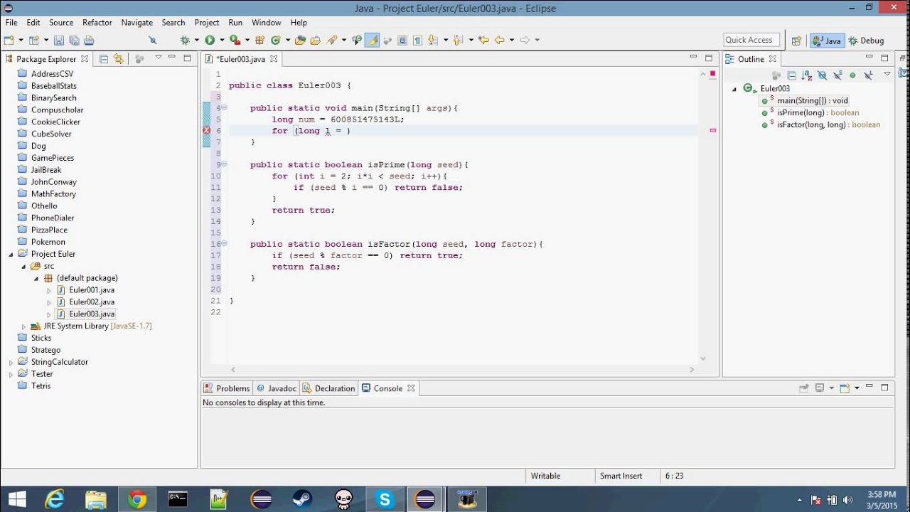 Project Euler Problem 3 in Java
