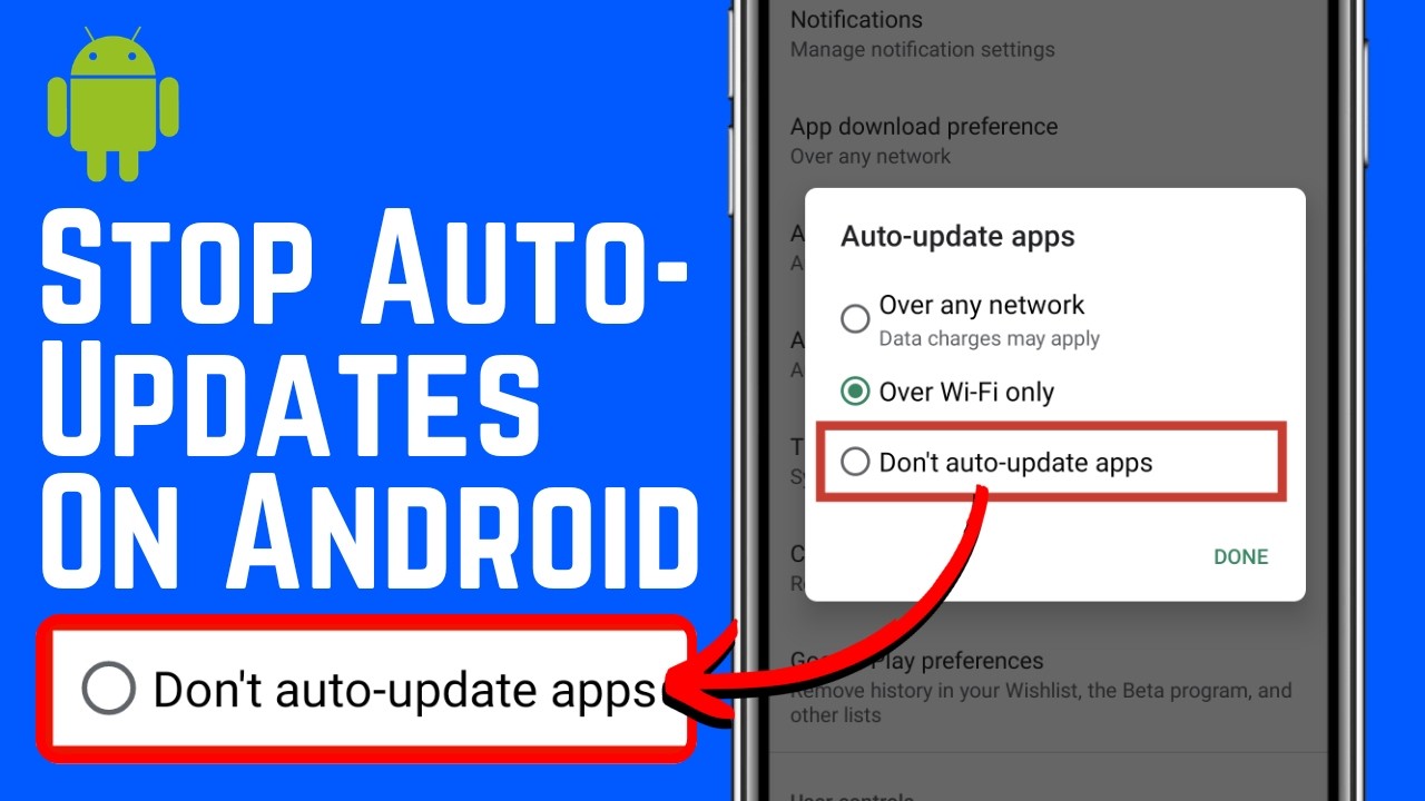 How do I disable auto update in Android?